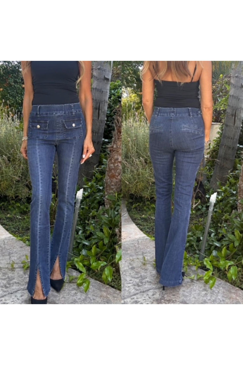 Bevy Flog Adele Pull On Pants | Denim | Clearance Final Sale – Robertson Madison