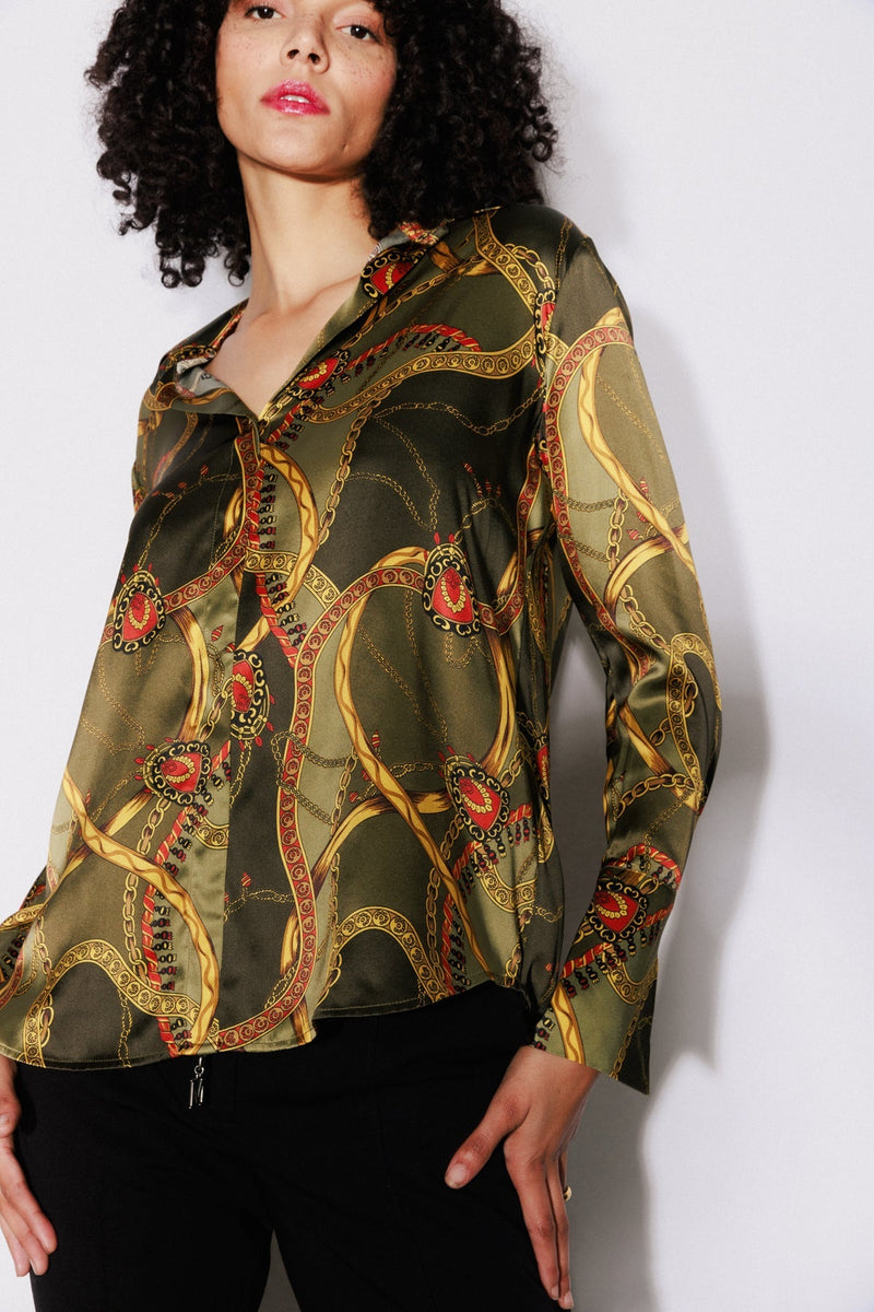Catherine Gee Daria French Cuff Silk Blouse | Olive Equestrian | Sale ...
