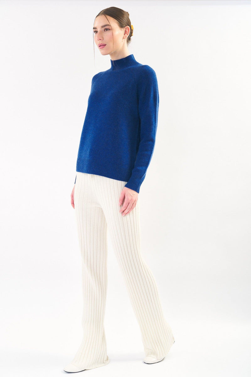 Robertson Madison 100% Cashmere Textured Mock Neck Sweater CC-254 | Ro