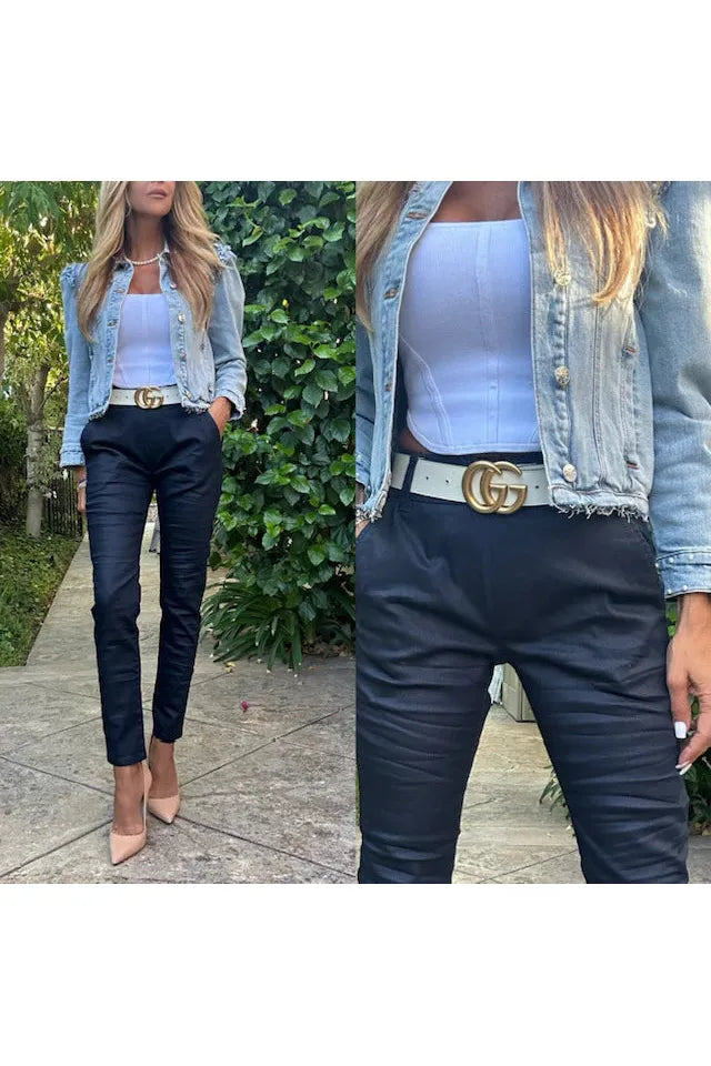 Bevy Flog Dafna Pants | Navy Check – Robertson Madison