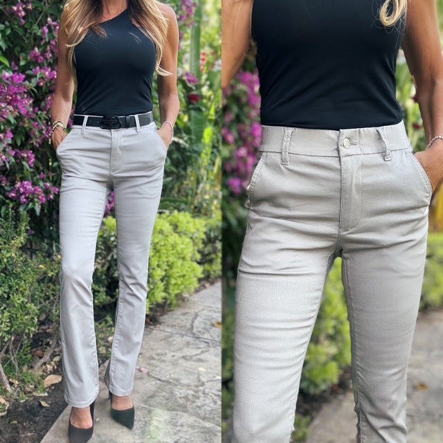 Bevy Flog Mona Button Zip Fly Flare Pants | Dove Print – Robertson Madison