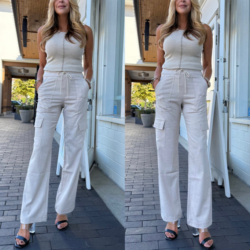 Bevy Flog Sapir Wide Leg Cargo Pants | Cream – Robertson Madison