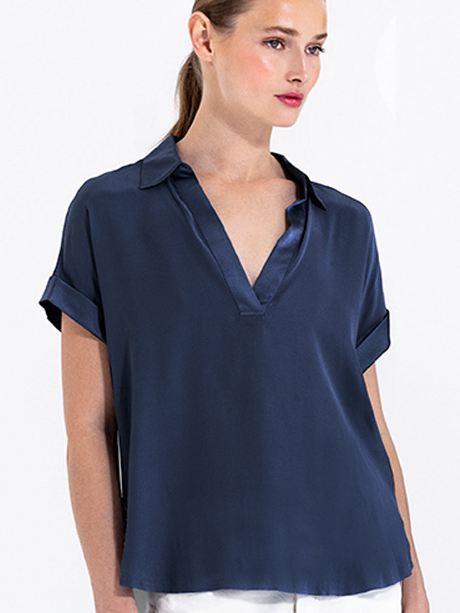 go by Go Silk Go Polo Top T1451 | Midnight | Offered Online Only ...