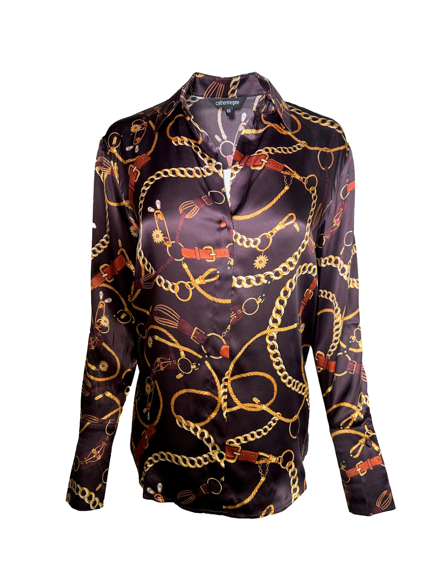 Catherine Gee Daria French Cuff Silk Blouse | Belgian Chain | Clearanc ...