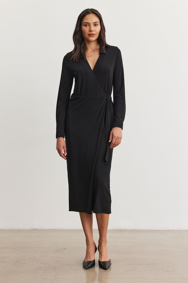 Velvet by Graham & Spencer Melat 06 Long Matte Jersey Dress | Black ...